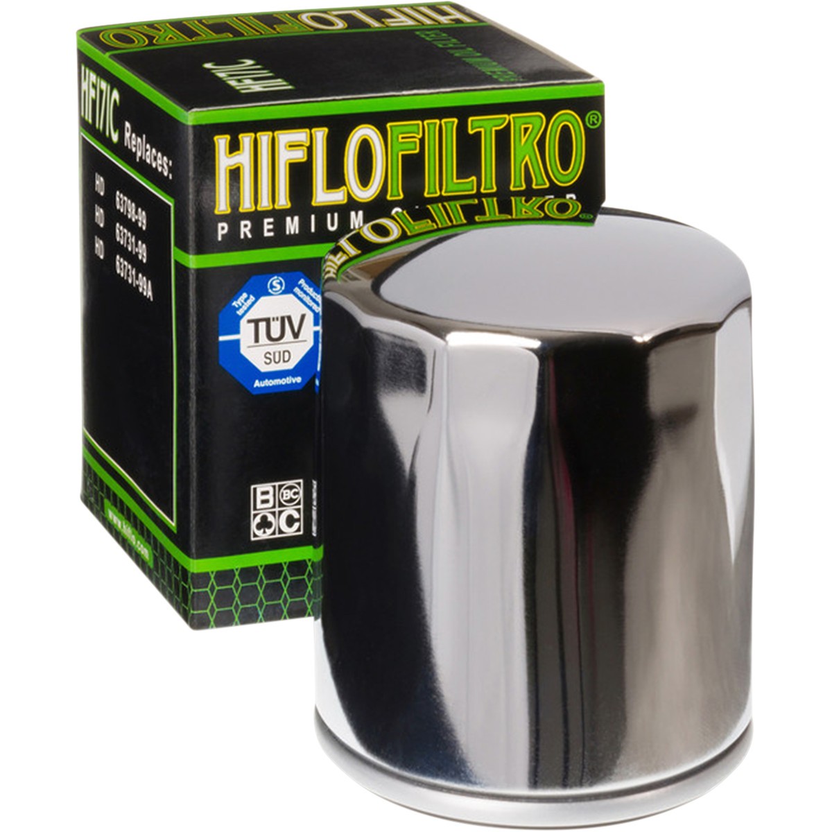 HiFloFiltro Oil Filter Chrome - HF171C | FortNine Canada
