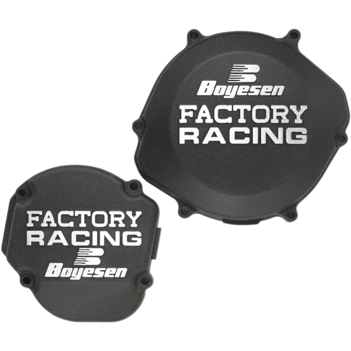 Boyesen Factory Racing Clutch Cover Silver/Black - CC02 | FortNine Canada