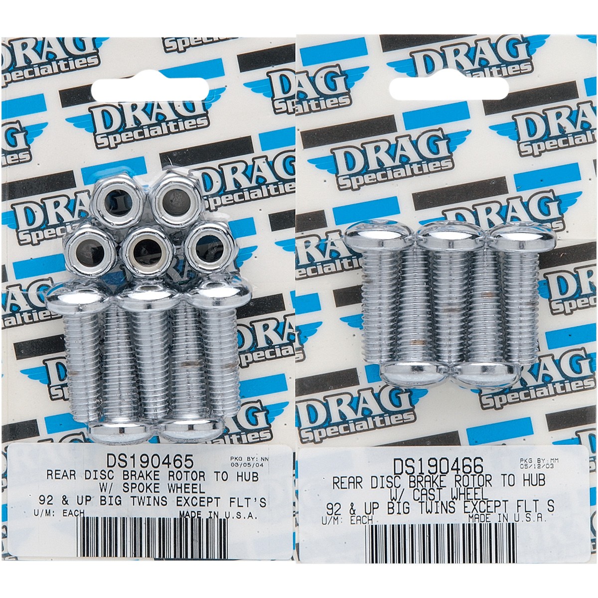 Drag Specialties Chrome Rear Disc Brake Mounting Kit Rear Cast/Spoke ...