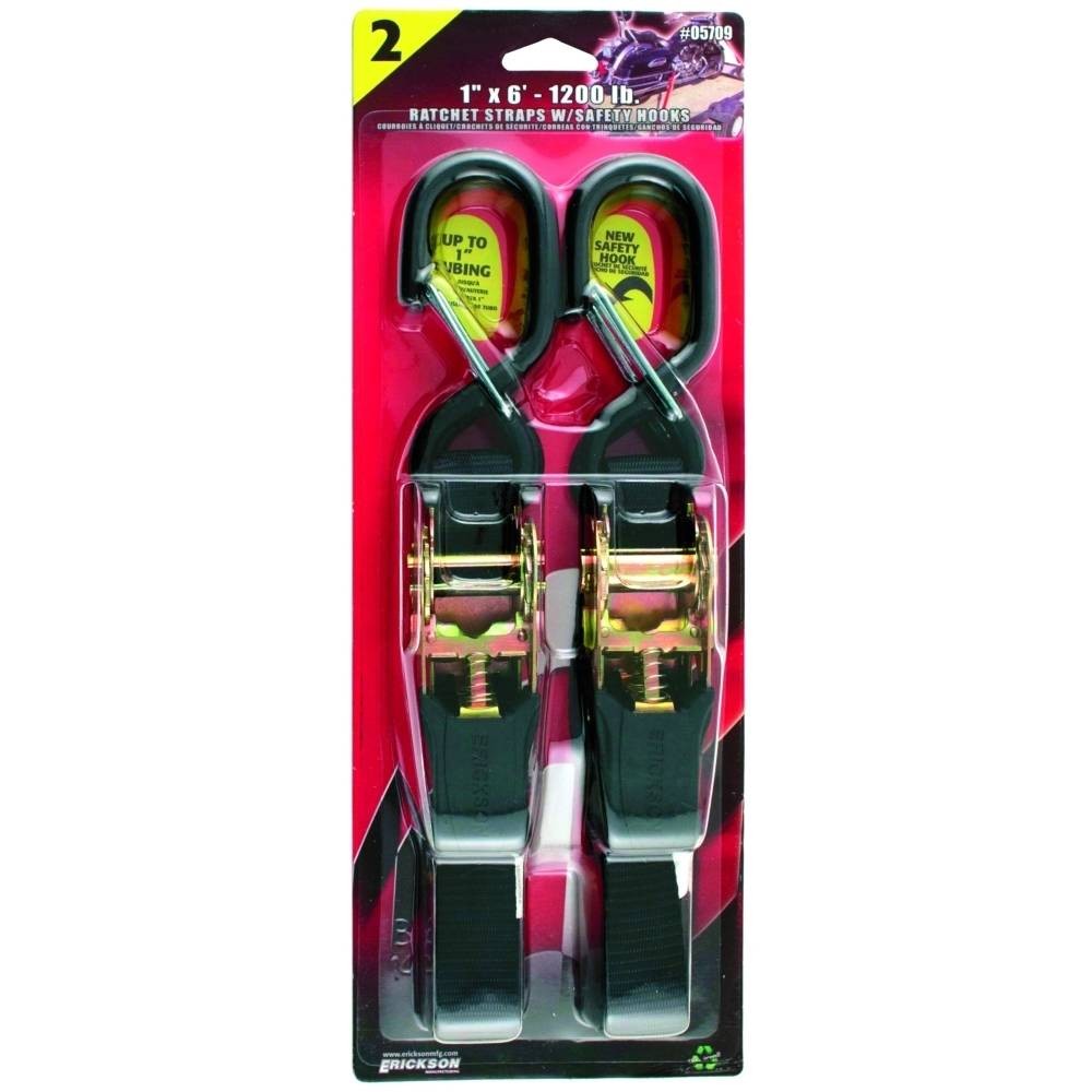 Erickson Ratchet Straps with Safety Hooks - Tie-Down Straps - Tie-Downs ...