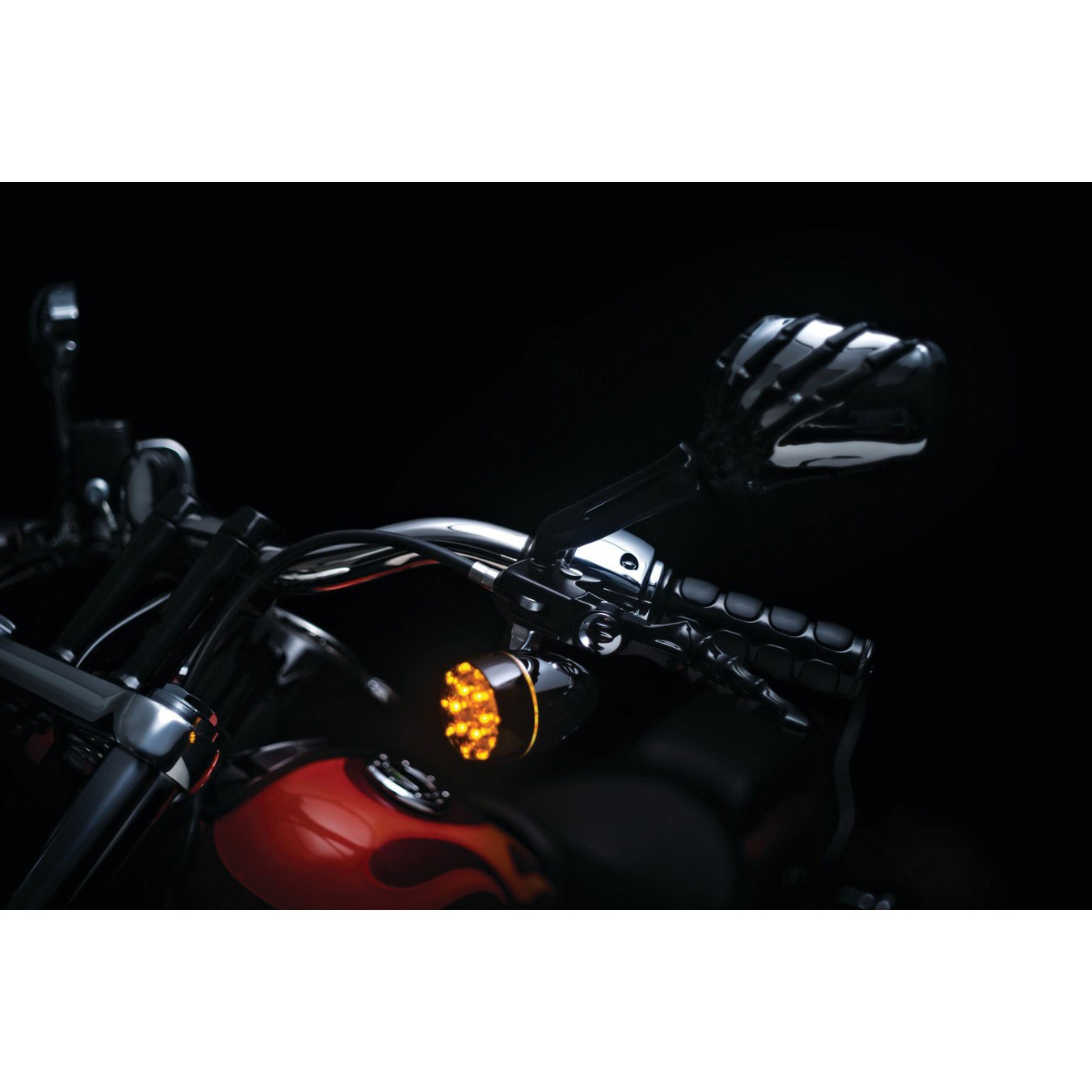 Kuryakyn L.E.D. Front Turn Signal Conversions Gloss Black - Amber Lens ...