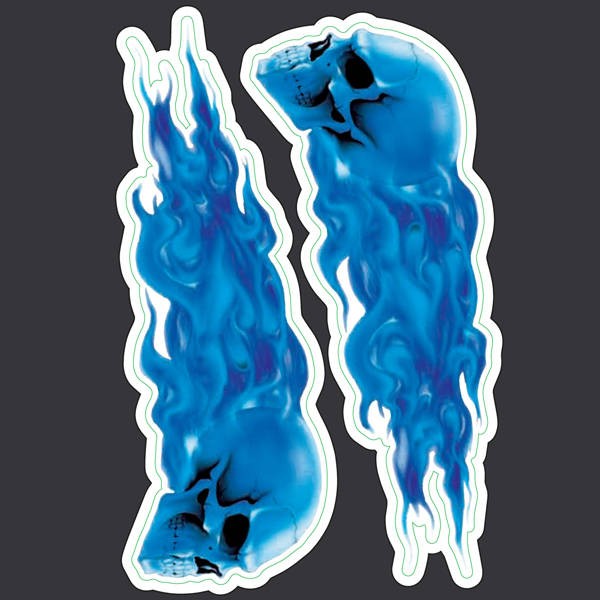 Lethal Threat Blue Flame Skulls Decals (Pack of 2) - Decals-Stickers ...