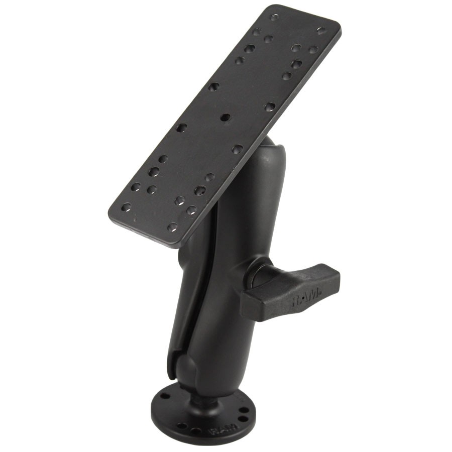 RAM Mounts 1.5" Ball Mount with Rectangle Base, Double Socket Arm ...