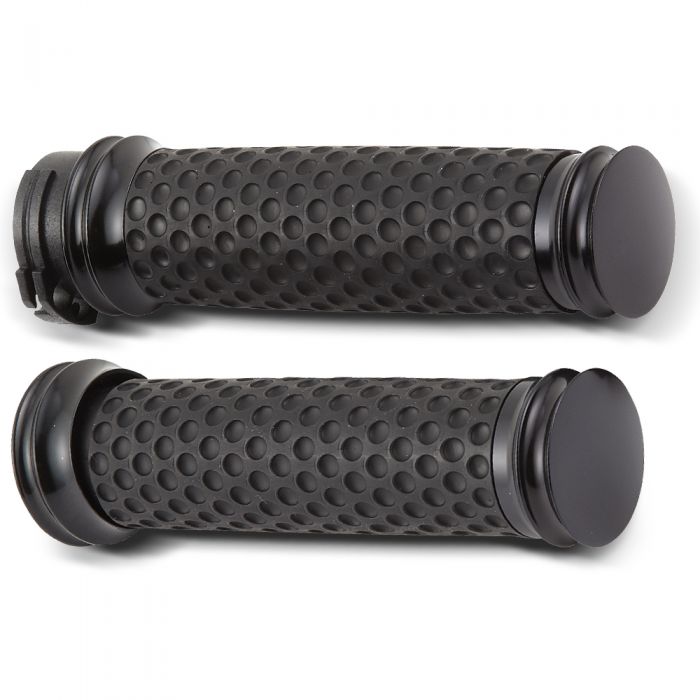 Arlen Ness Soft-Touch Grips Smooth Dimpled - Black - 07-092 | FortNine Canada