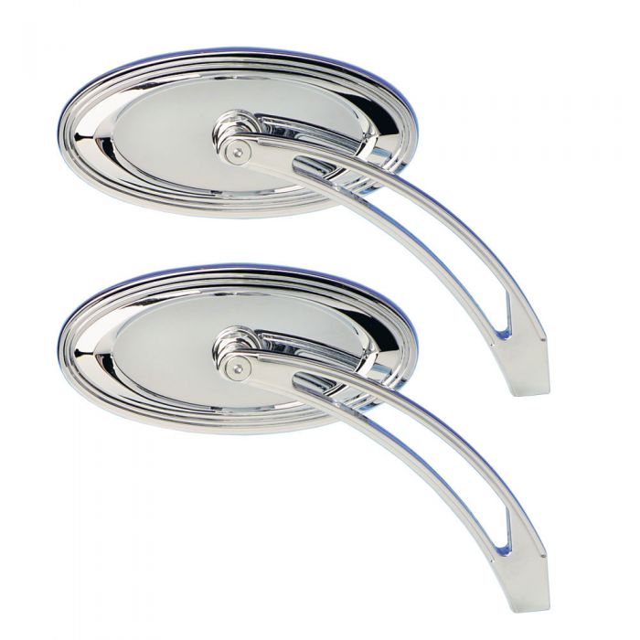Arlen Ness Die-Cast Oval Stepped Mirror - Chrome - 13-044 | FortNine Canada