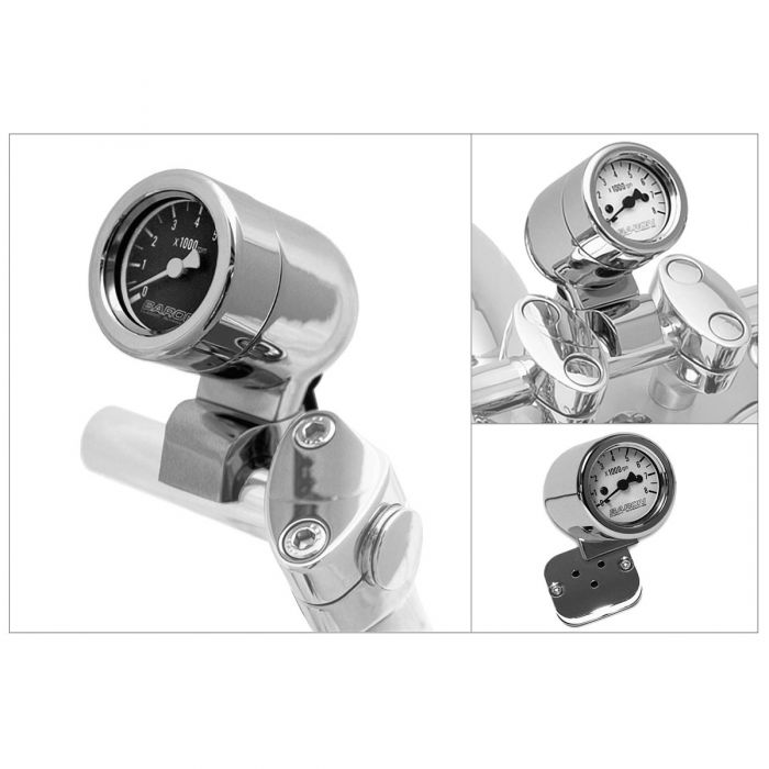 Baron Custom Accessories Mini-Bullet Tachometer with 1in. Bar Mount ...