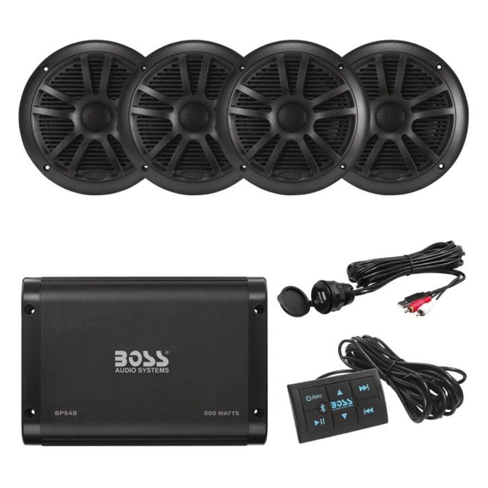 Boss Audio 4-Channel Bluetooth Amplifier and Speaker Kit - BPS4BSK ...