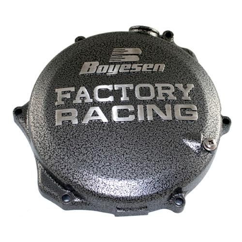 Boyesen Factory Racing Clutch Cover Silver/Black - CC-26A | FortNine Canada