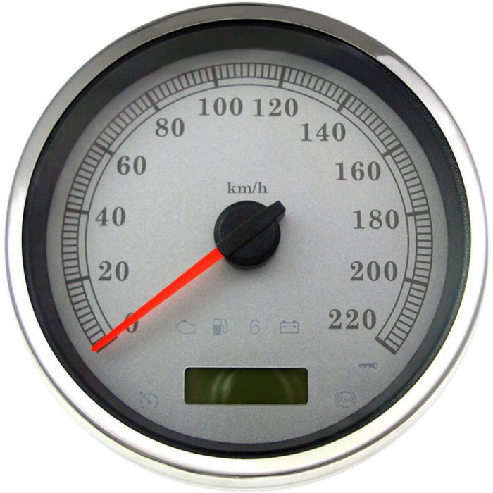Drag Specialties Progra mmable Electronic Speedometer km/h 5" White ...
