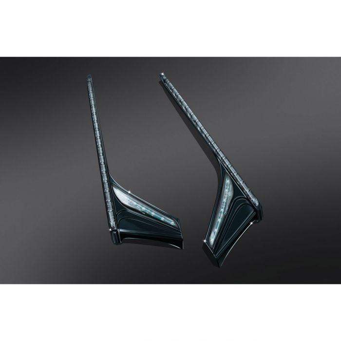Kuryakyn Gloss Black L.E.D. Vertical Rear Light Strips with Smoke ...