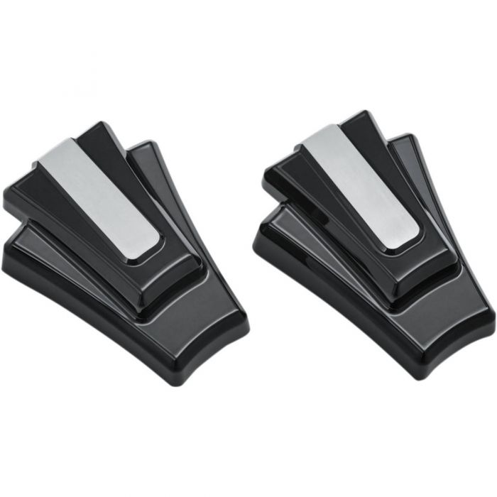 Kuryakyn Rear Axle Caps - Gloss Black & Brushed Aluminum - 7487 ...