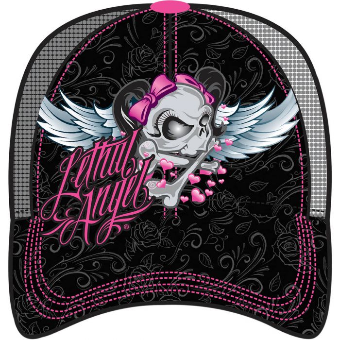 Lethal Threat Womens Lethal Angel Girl Skull Trucker Hat | FortNine Canada