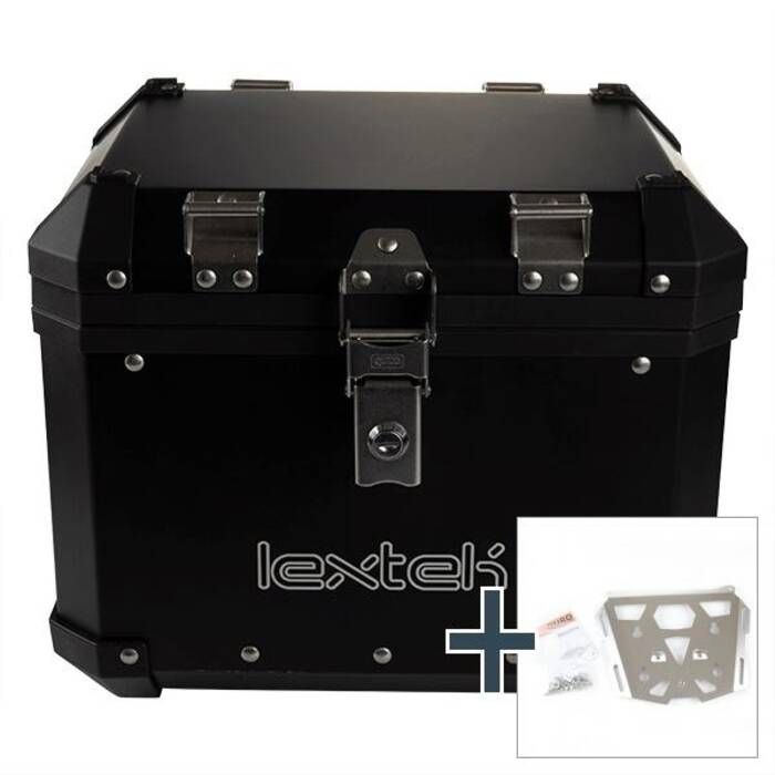 Lextek Aluminum Top Case with Mounting Plate Black - LGBAV040 | BMW ...