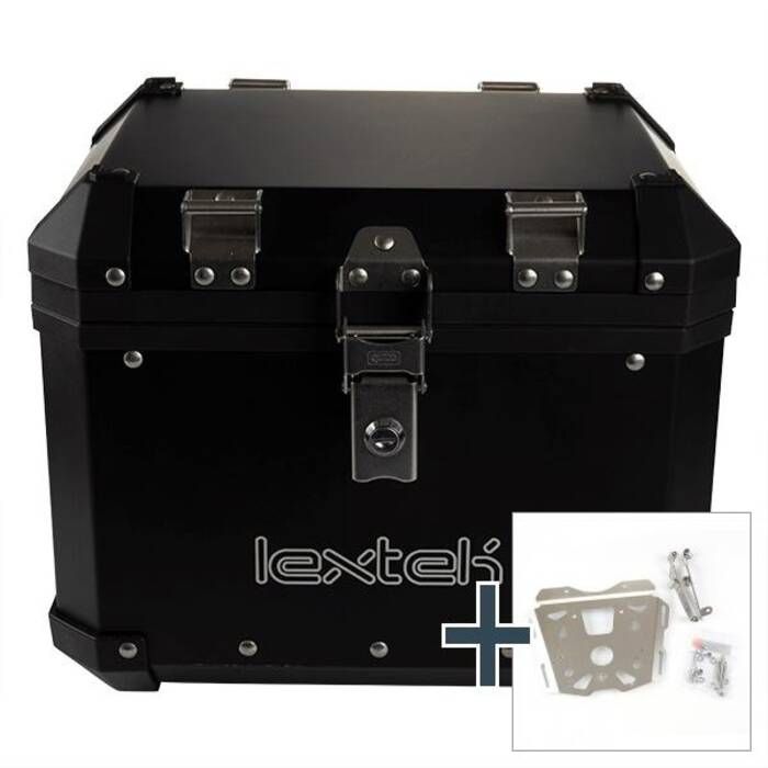 Lextek Aluminum Top Case with Mounting Plate Black - LGBAV046 | BMW ...