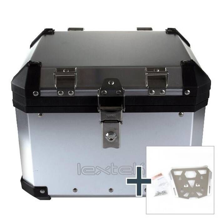 Lextek Aluminum Top Case with Mounting Plate Silver - LGBAV039 | BMW ...