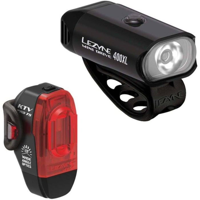 Lezyne Mini Drive 400XL LED Light with Rear KTV Pro Drive - 1-LED-24P ...
