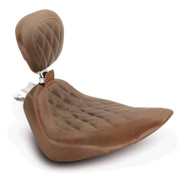 Mustang Tripper Solo Seat Wide - Diamond Stitch - Brown with Driver ...