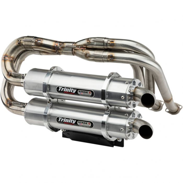 Trinity Racing Dual Exhaust System Brushed - TR-4168D | Textron Wildcat ...