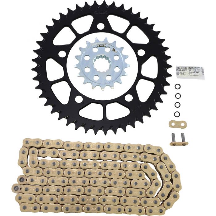 Vortex SSCA Super Street 520 Conversion Sprocket and Chain Kit - Gold ...