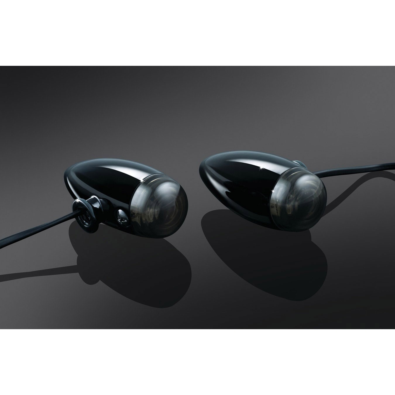 Kuryakyn Super Bright LED Mini Bullets Amber lens / Gloss Black body ...