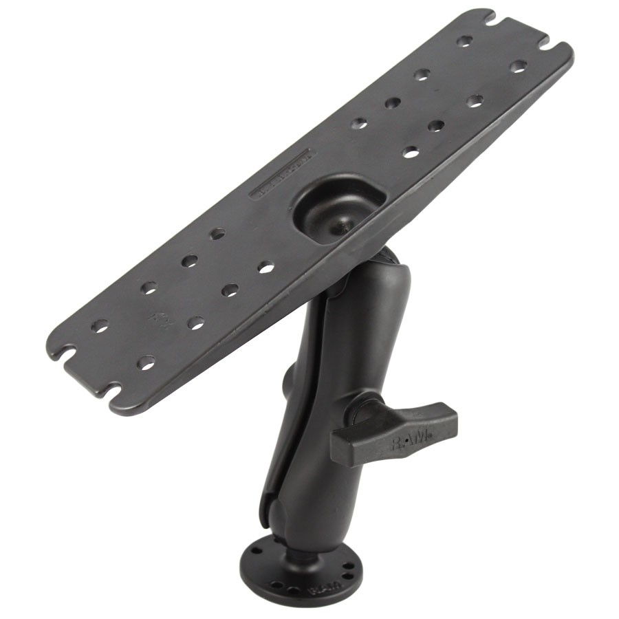 RAM Mounts 3" x 11" Rectangular Plate with 1.5" Ball, Double Socket Arm ...