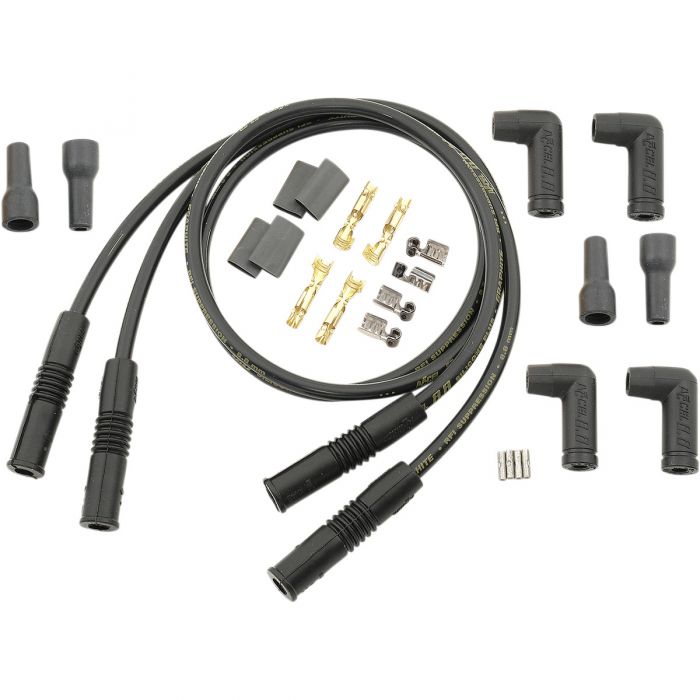 Accel Universal 8.8mm Plug Wire Kit - Dual Plug Straight Ends - Black ...