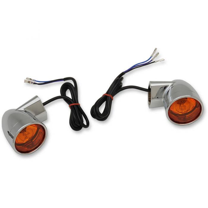 Drag Specialties Bullet-Style Turn Signals Front - Chrome - 2020-1377 ...