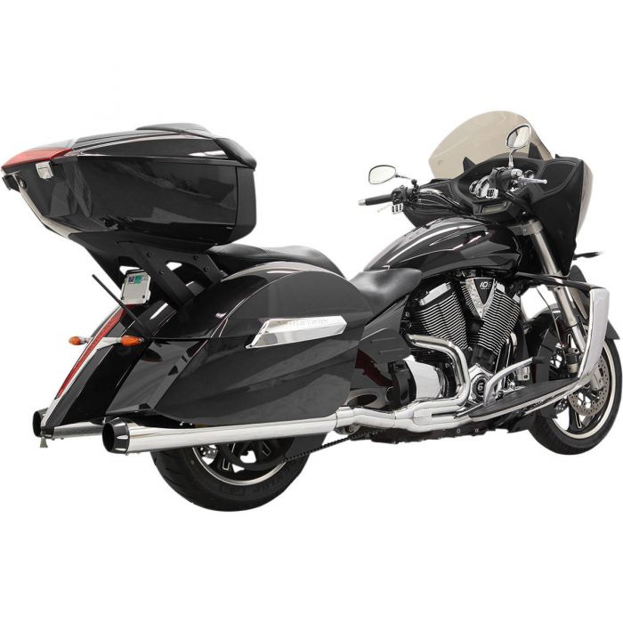 Bassani Road Rage 2-Into-1 Exhaust System Chrome - Black Fluted B1 ...