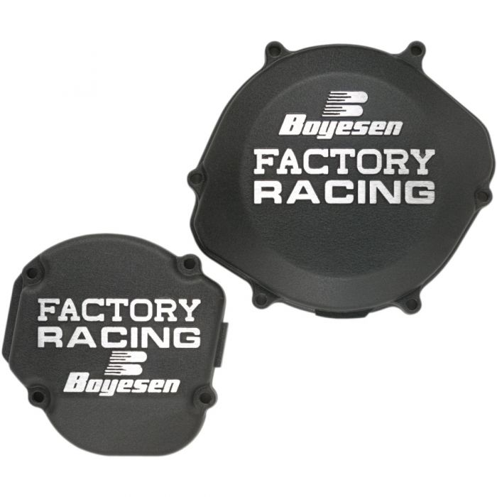 Boyesen Factory Racing Clutch Cover Silver/Black - CC02 | FortNine Canada