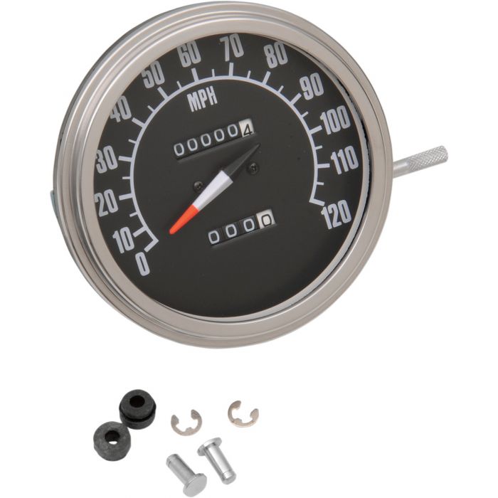 Drag Specialties 5in. Dash Mount Speedometer 2:1 - 68-84 face (mph ...
