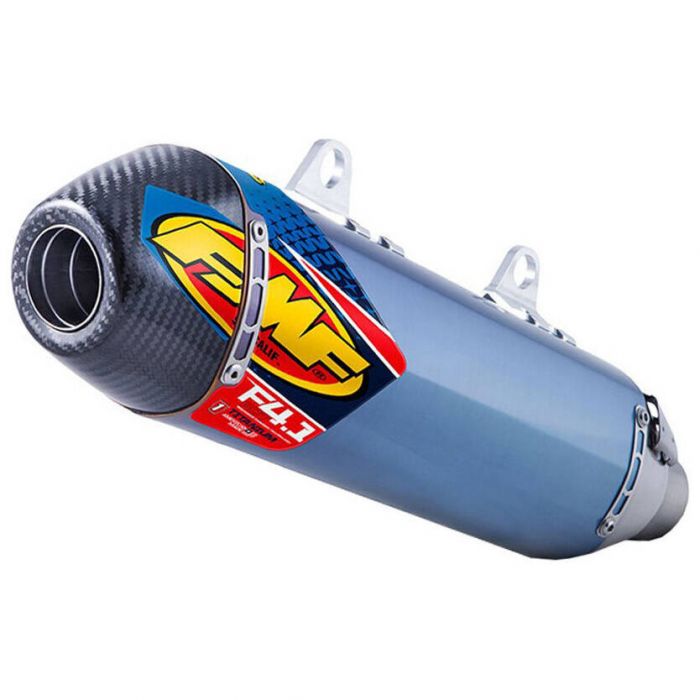 FMF Racing Factory 4.1 RCT Titanium Slip-On Exhaust Blue Anodized Finish - Carbon End Cap ...