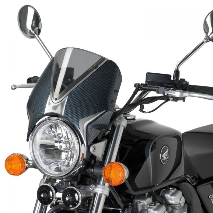 Puig Retrovision Windshield - Light Smoke with Carbon Look Fairing ...
