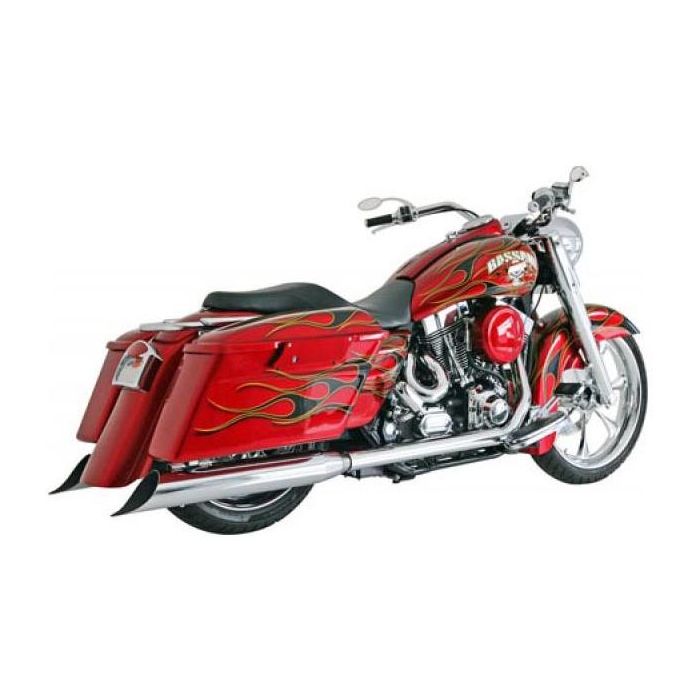 Bassani 4in. Slip-On Mufflers 2 1/2in. Baffles - Chrome / Scalloped ...